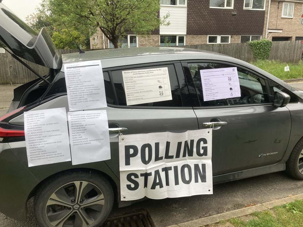 Cars used as temporary polling stations - Cambridge City Council